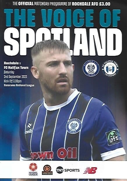 Rochdale v FC Halifax Official Matchday Programme 23/24 - 2nd September ...