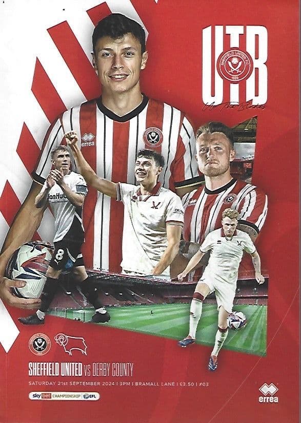 Sheffield United v Derby County Official Matchday Programme 2024/25 ...