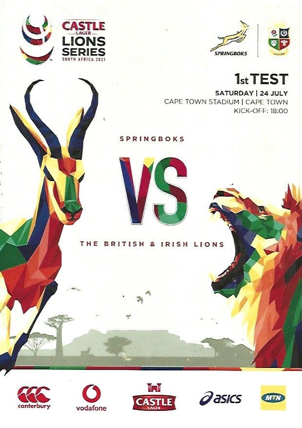 Springboks v British & Irish Lions 1st Test PDF Printed A4 Matchday ...