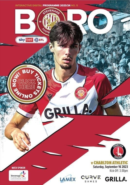 Stevenage v Charlton Athletic PDF Printed Matchday Programme 23/24 ...