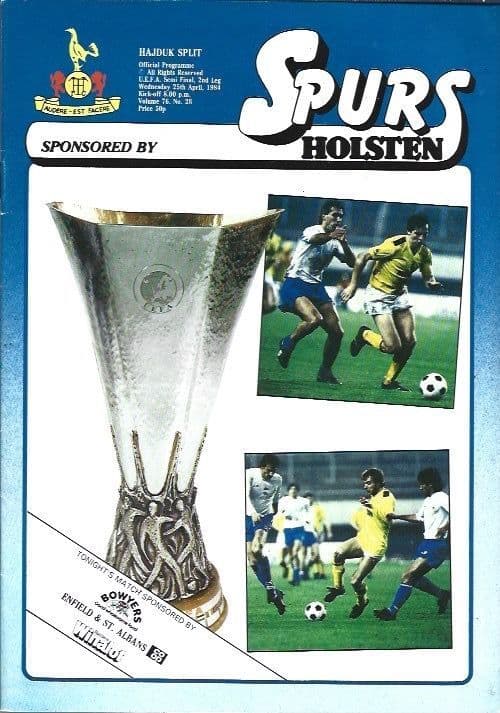 Tottenham Hotspur v Hajduk Split 25th April 1984 UEFA Cup Semi Final ...