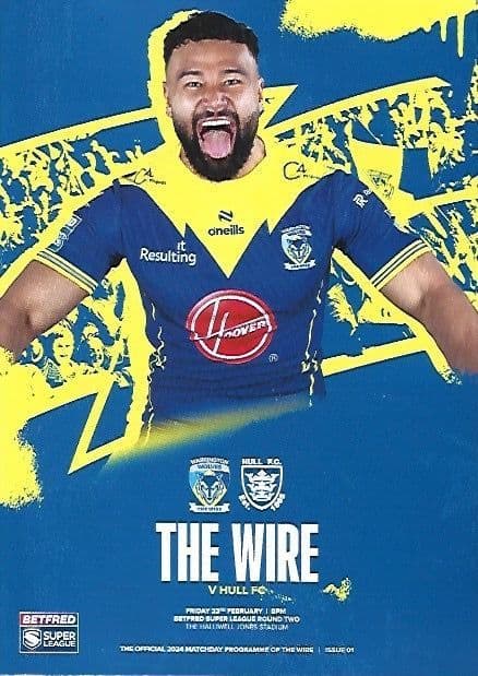 Warrington Wolves v Hull FC 23rd February 2024 Official Matchday Programme