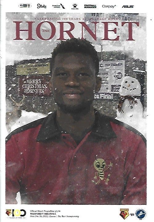 Watford v Millwall 26th December 2022 Official Matchday Programme - 22/23