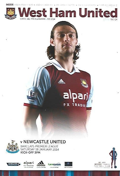 West Ham United v Newcastle United 18th January 2014 Official Matchday ...