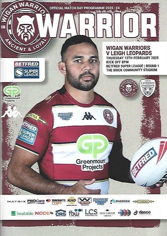 Wigan Warriors v Leigh Leopards Official Matchday Programme - 13th February 2025