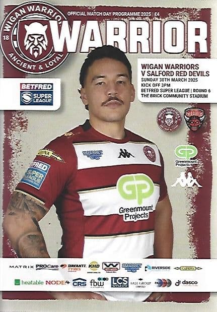 Wigan Warriors v Salford Red Devils Official Matchday Programme - 30th ...