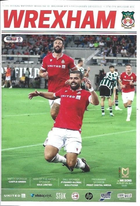 Wrexham v MK Dons Official Matchday Programme 23/24 - 5th August 2023