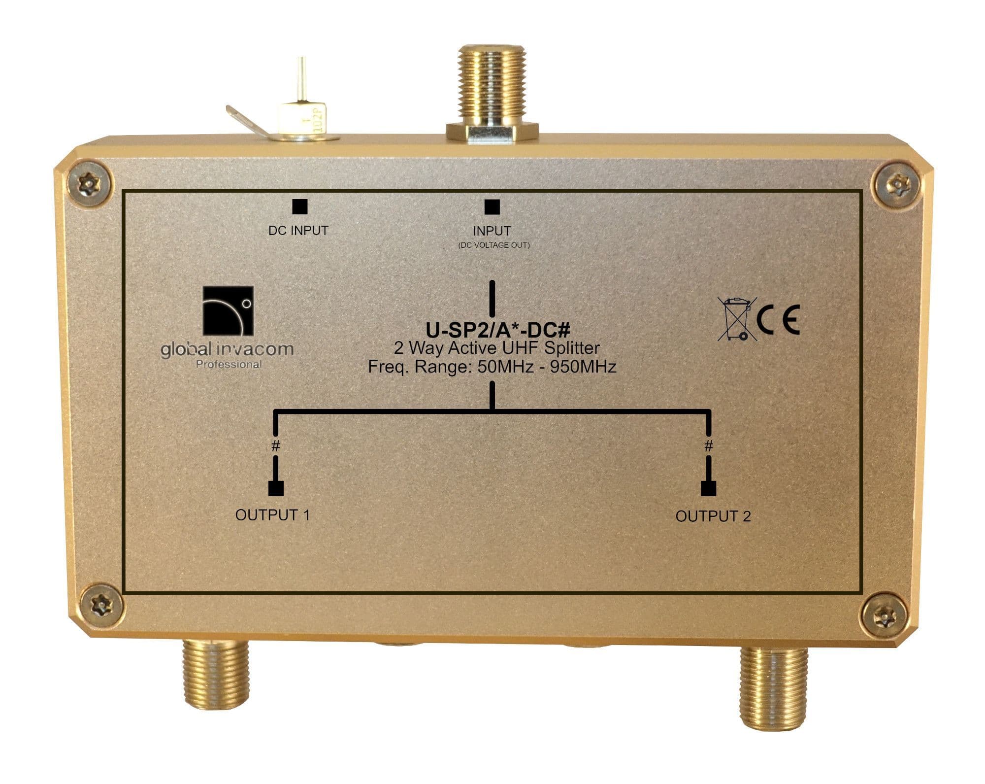UHF 2 Way Active Splitter