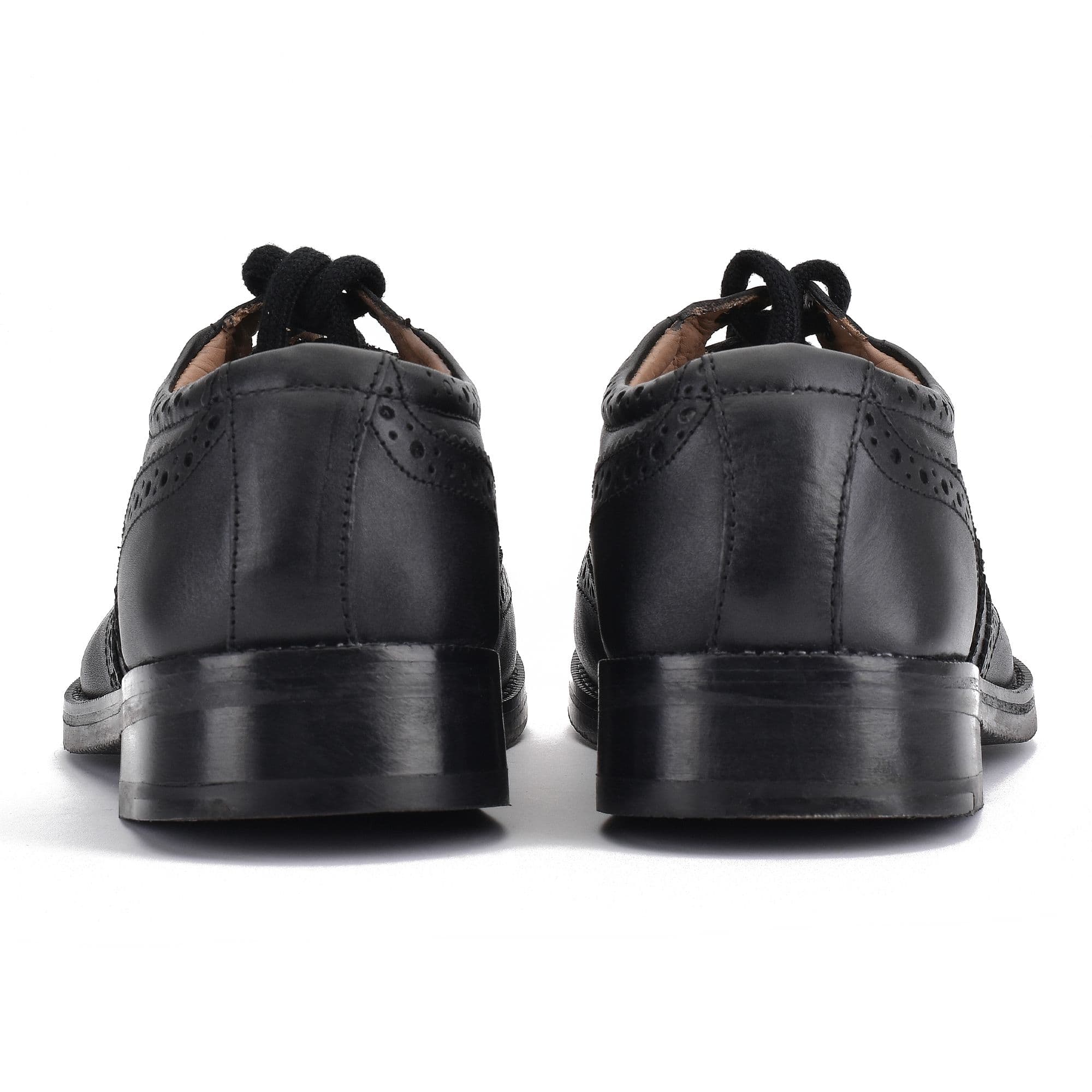 100 Leather Made in Scotland Piper Ghillie Brogue - Shock-Absorbing Sole Black Kilt Shoe Gift