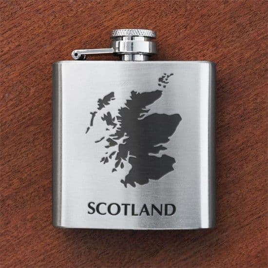 Art Pewter Scottish Engraved Sporran Flask Anchor Scotland Map 3oz Hip ...
