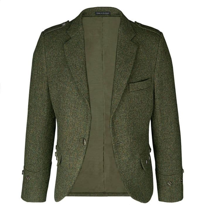 Beaters Green Shetland Tweed Argyll Kilt Jacket - 100 Pure Wool Made in ...