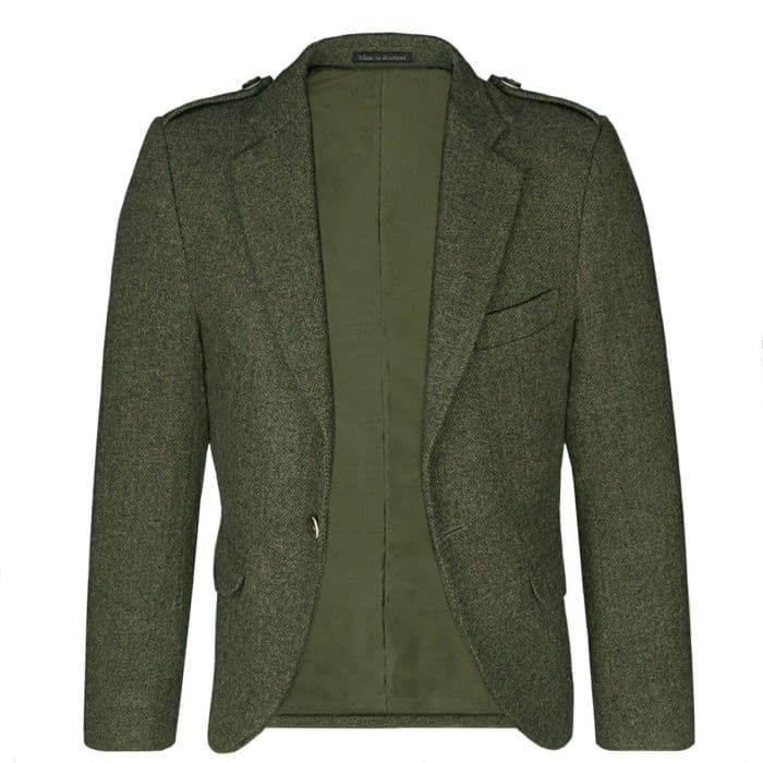 Beaters Green Shetland Tweed Crail Kilt Jacket - 100 Pure New Wool Made ...