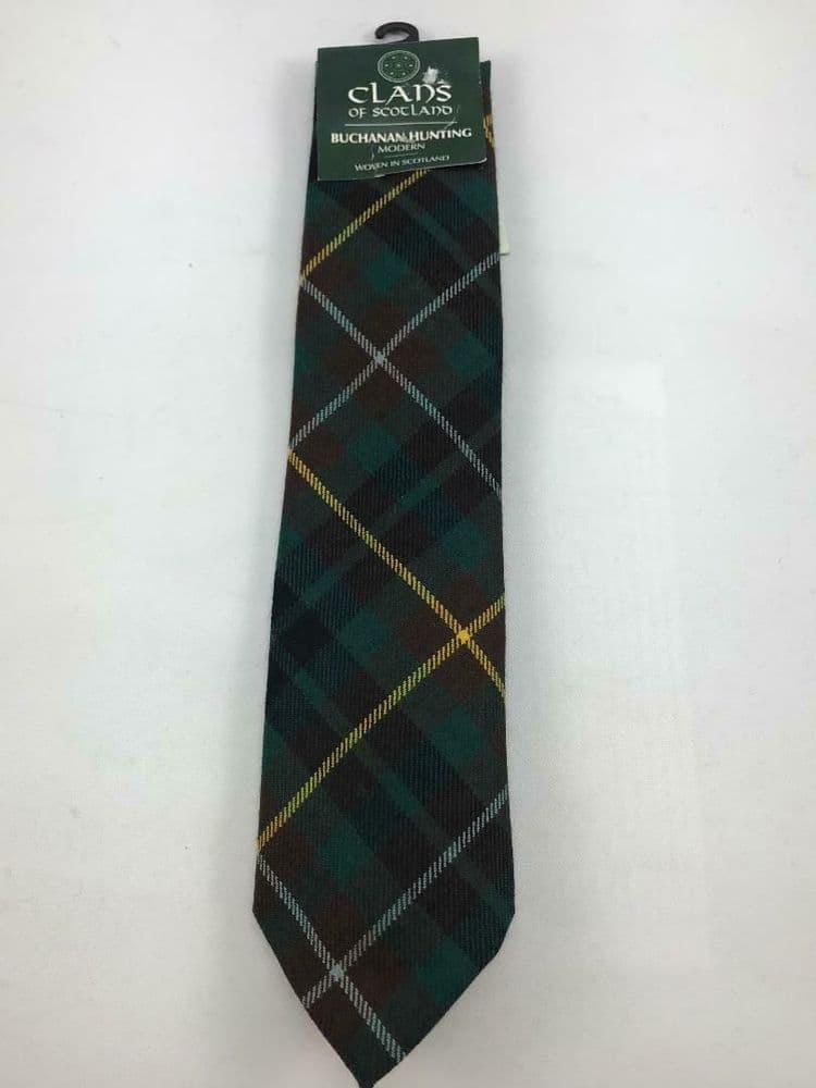 Clan Tartan Tie Buchanan Hunting Modern 100 Wool Clans of Scotland