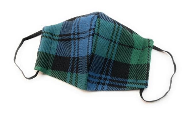 Face Mask Campbell Ancient Scottish Tartan Handmade in Scotland 100 Wool