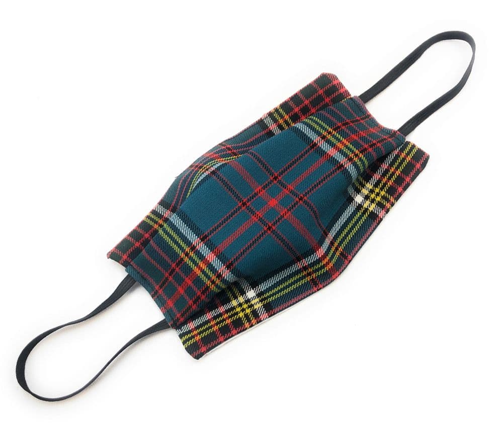 Face Mask Scottish Anderson Tartan Handmade in Scotland Cotton New
