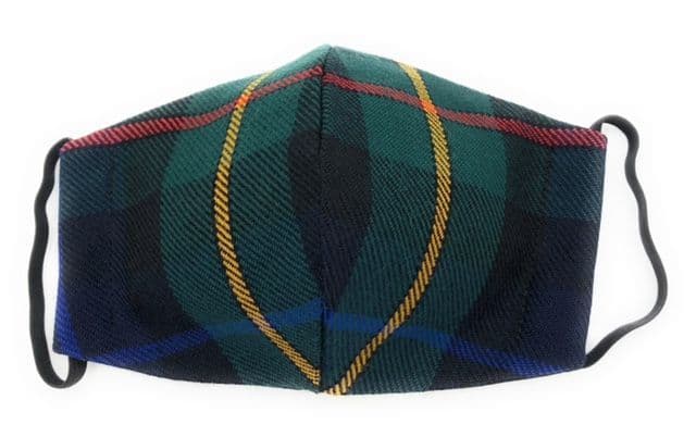 Face Mask Scottish Smith Tartan Handmade in Scotland Wool New