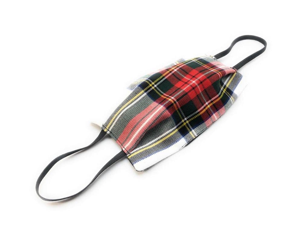 Face Mask Scottish Stewart Dress Tartan Handmade in Scotland Cotton New