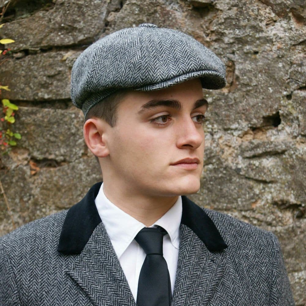 Gents Authentic Harris Tweed Shelby Cap in Classic Herringbone GH0460 ...