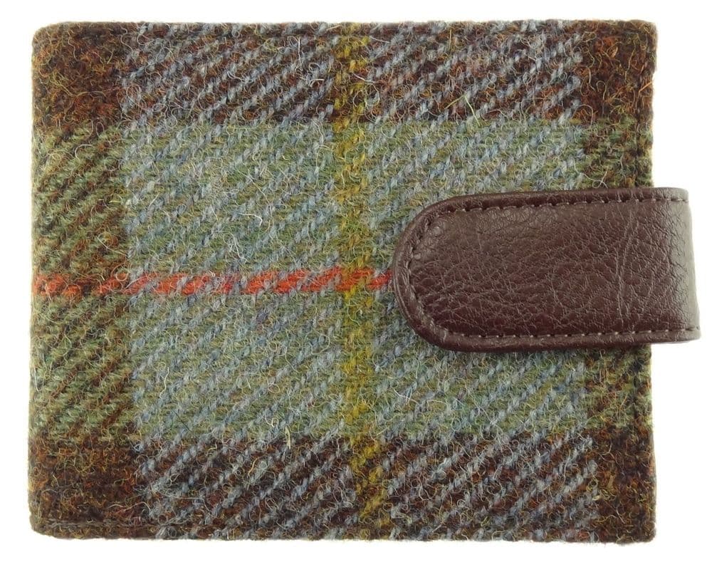 Gents Harris Tweed Wallet with Coin Section in MacLeod Tartan LB2105-COL15