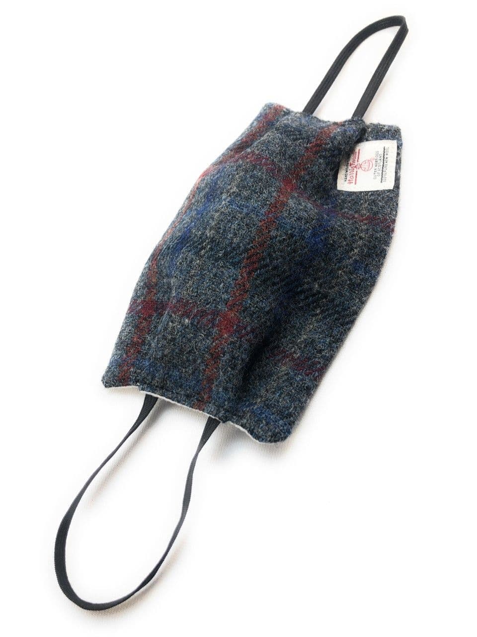 Harris Tweed Face Mask Handmade in Scotland Blue Check Design