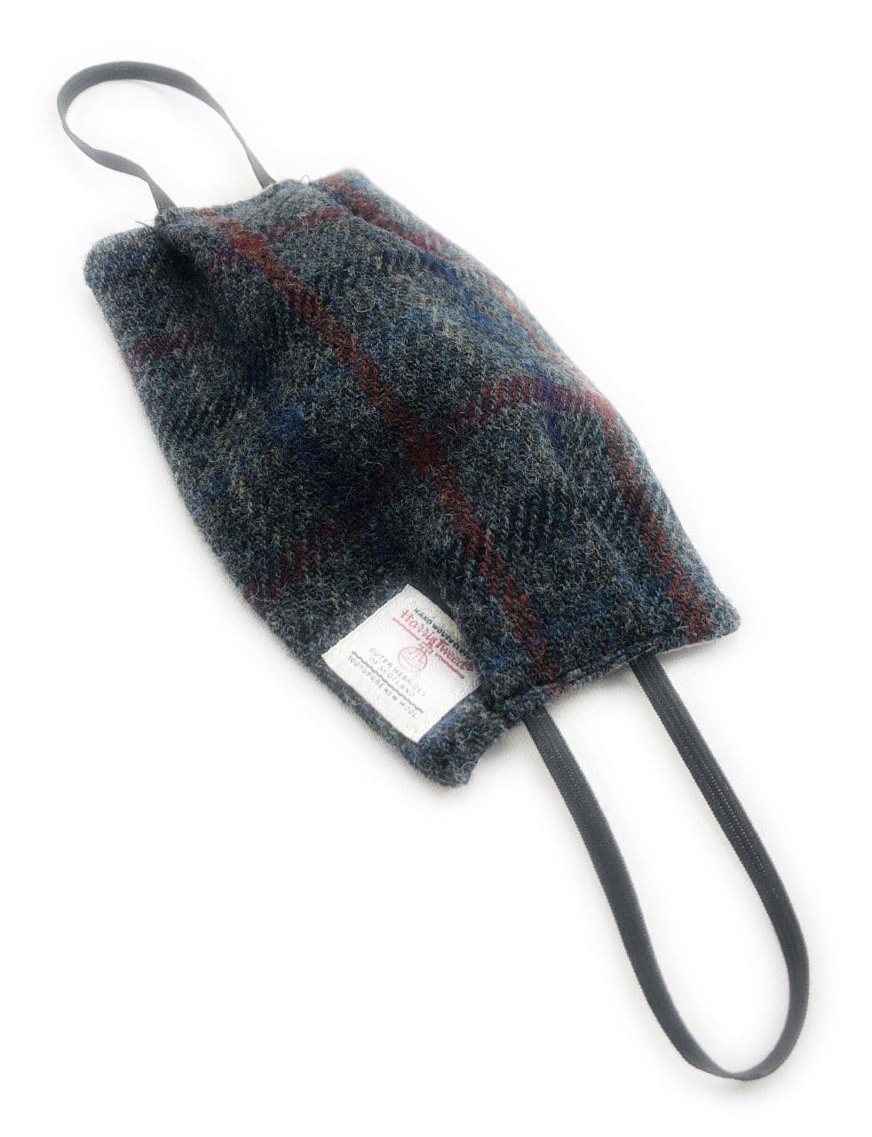 Harris Tweed Face Mask Handmade in Scotland Blue Check Design