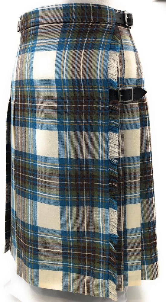 Ladies Stewart Muted Blue Tartan 22 inch length Kilt made in Scotland ...