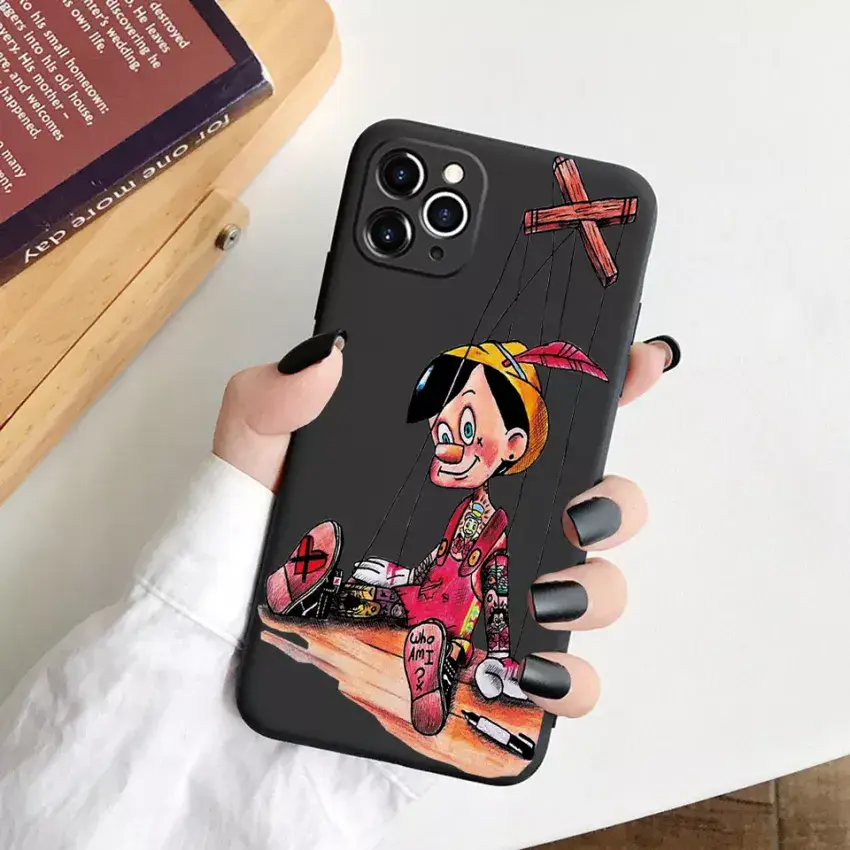 Pinocchio Graffiti Cute Cartoon Tattoo Silicone iPhone Case Cover