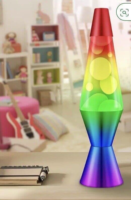 Rainbow Lava Lamp 14 5in Height Classic Colours Retro