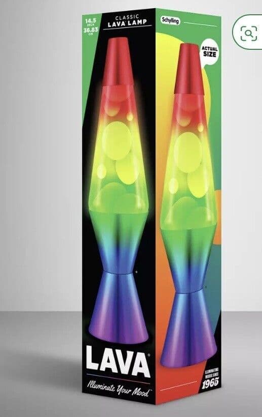 Rainbow Lava Lamp 14 5in Height Classic Colours Retro