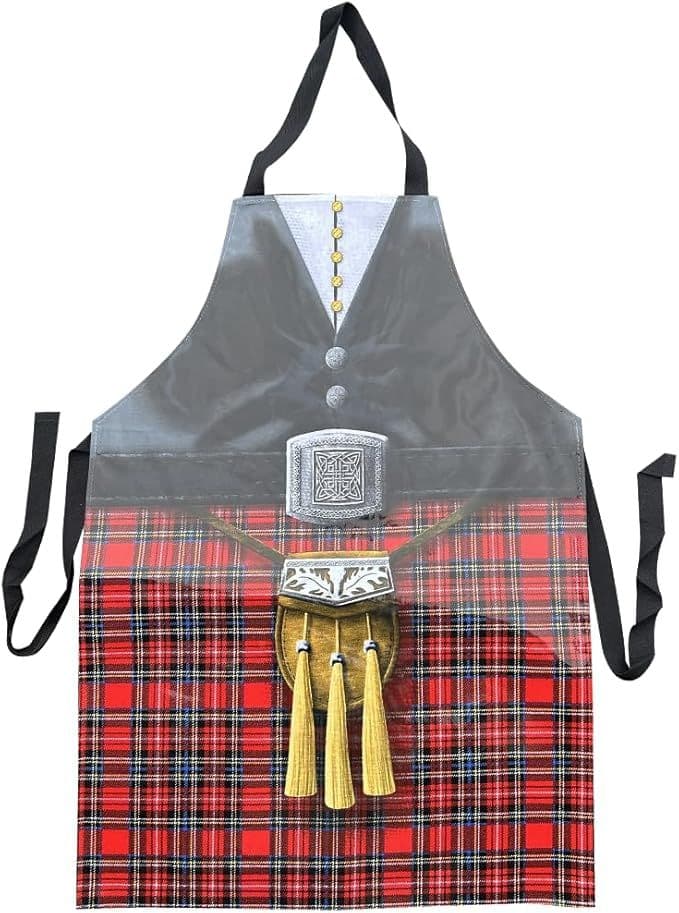 Scottish Piper Apron - Novelty BBQ & Kitchen Apron with Tartan Kilt ...