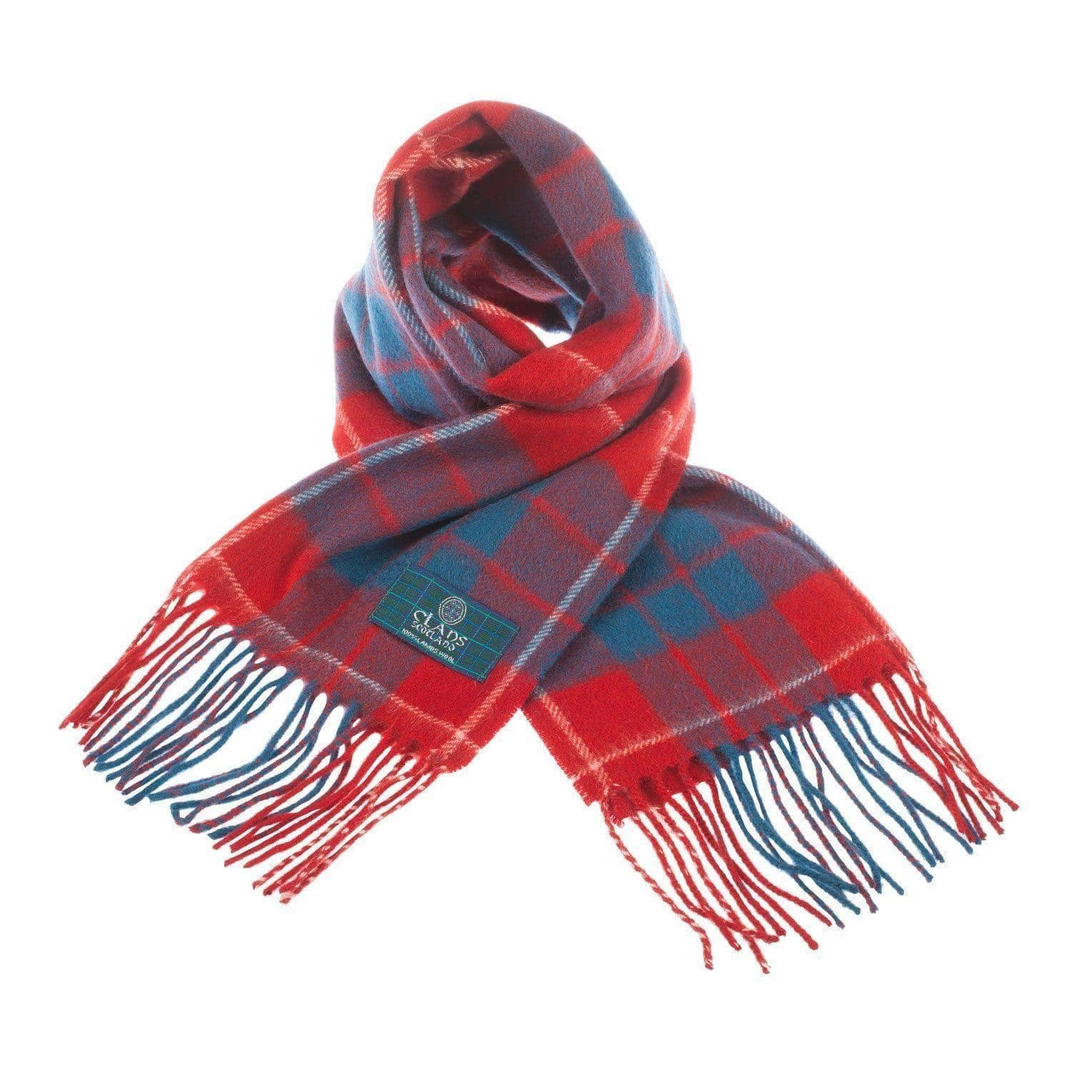 Scottish Tartan Clan Scarf Hamilton Red 100 Lambswool Extra Soft Scarves Ladies Gift