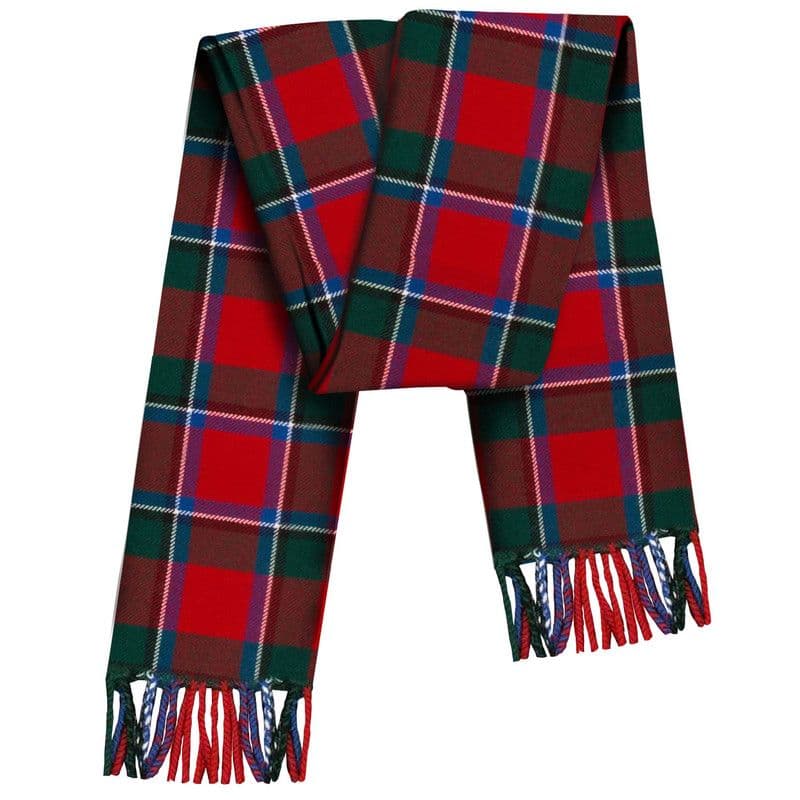Scottish Tartan Clan Scarf - Sinclair Red 100 Lambswool Extra-Soft ...