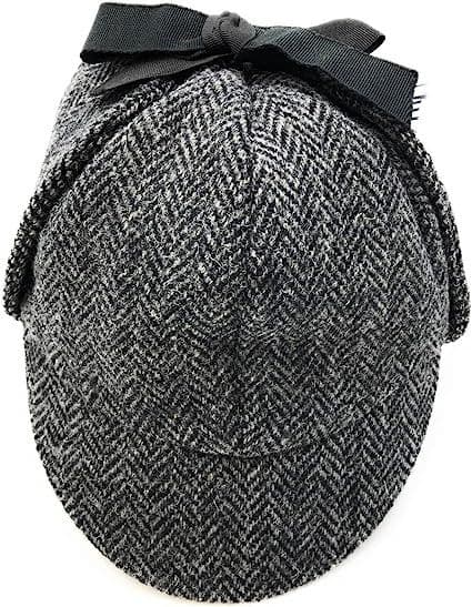 Scottish Traditional Deerstalker Hat -Harris Tweed Autumn Charcoal ...