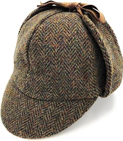 Scottish Traditional Deerstalker Hat - Harris Tweed Autumn Green ...