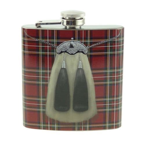 Scottish Unique 6oz Hip Flask in The Kilt & Sporran Design HF2003