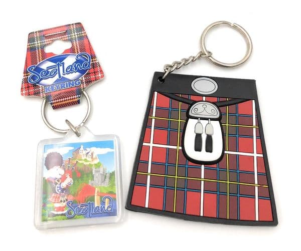 Set of Two Scottish Key Rings Novelty