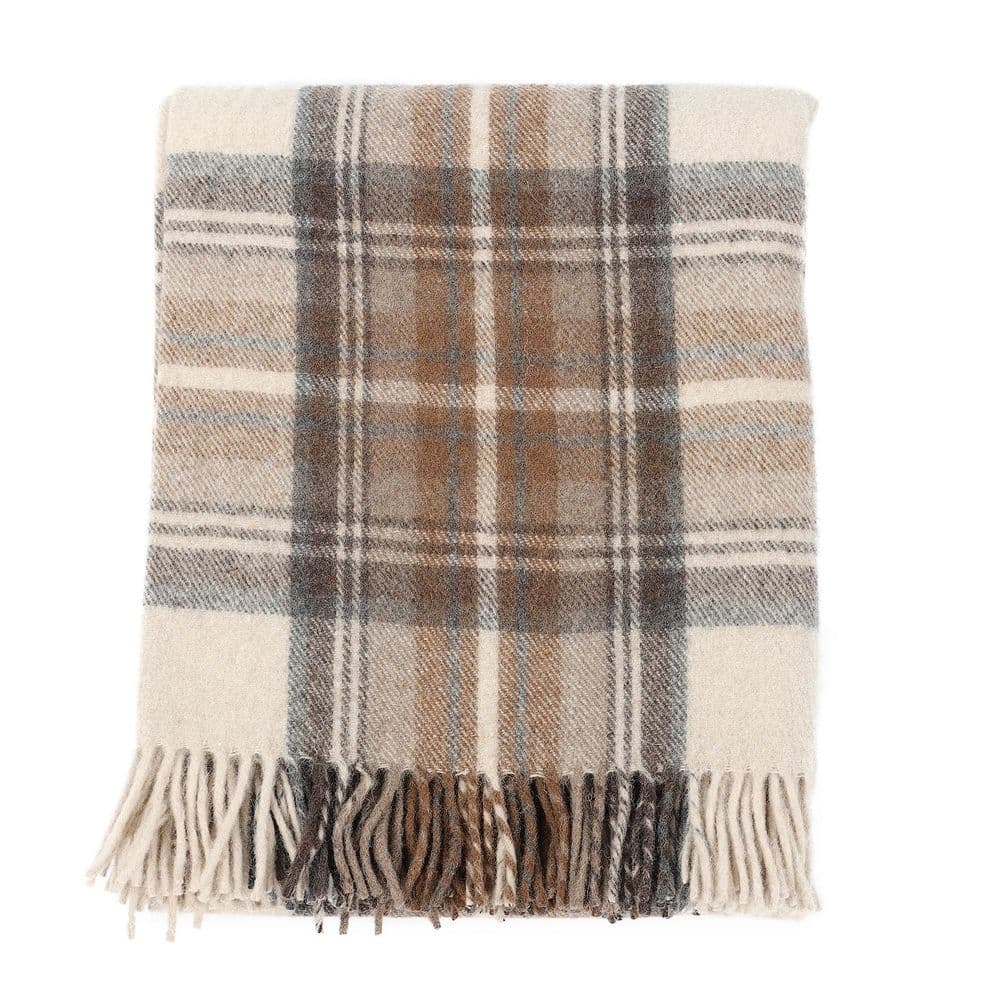 STEWART NATURAL DRESS TARTAN BEAUTIFUL KNEE BLANKET