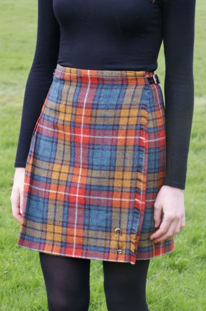 Tartan Ladies Short Kilt In Antique Buchanan
