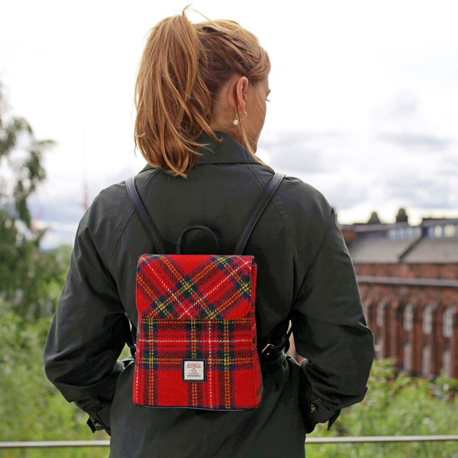 Women s Authentic Harris Tweed Fashionable Mini Backpack in Unique ...