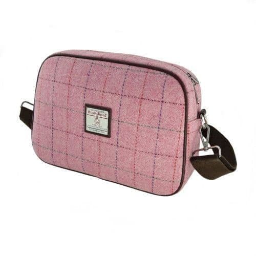 Women s Authentic Unique Harris Tweed Shoulder Bag in Bright Pink Check ...