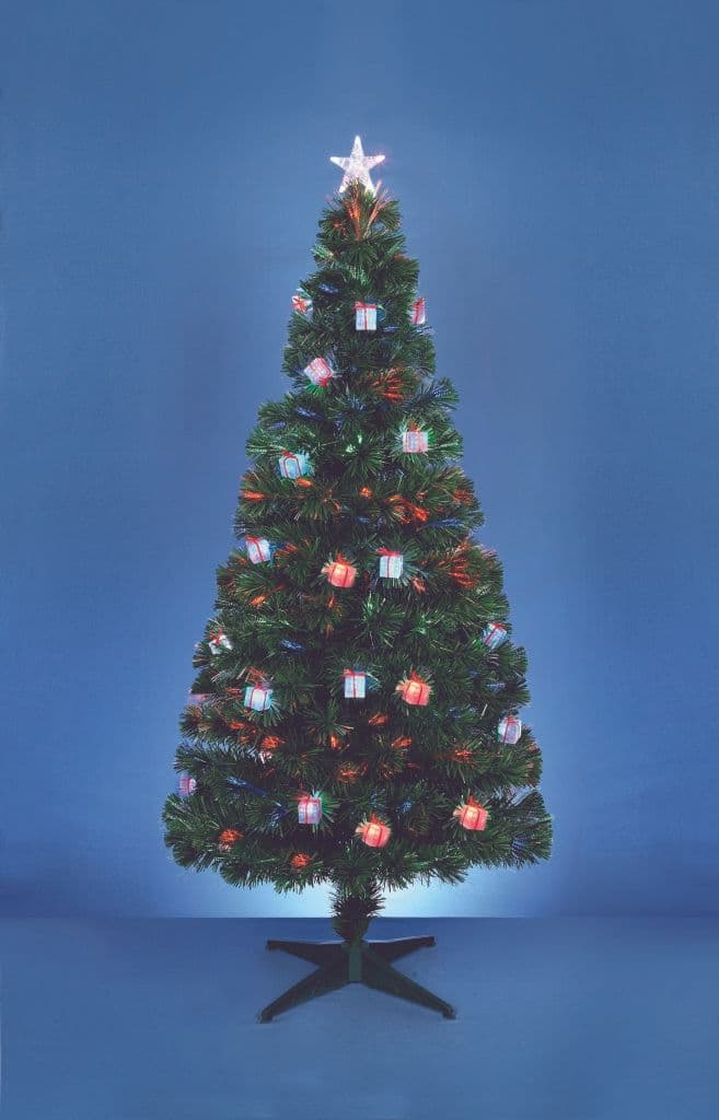 Premier Fibre Optic Tree with Colour Changing Parcels - 1 8m