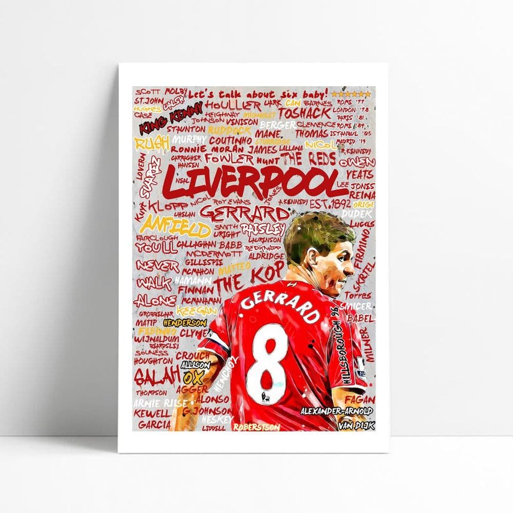 Liverpool Steven Gerrard Graffiti Art Print