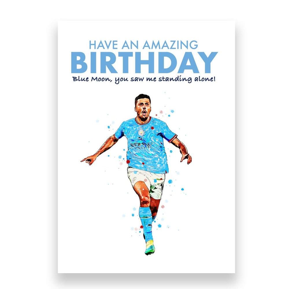 Manchester City Birthday Card Rodri Champions League