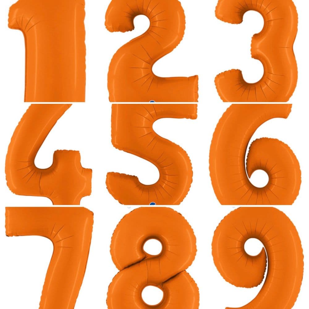 Helium Filled Orange Jumbo Numbers