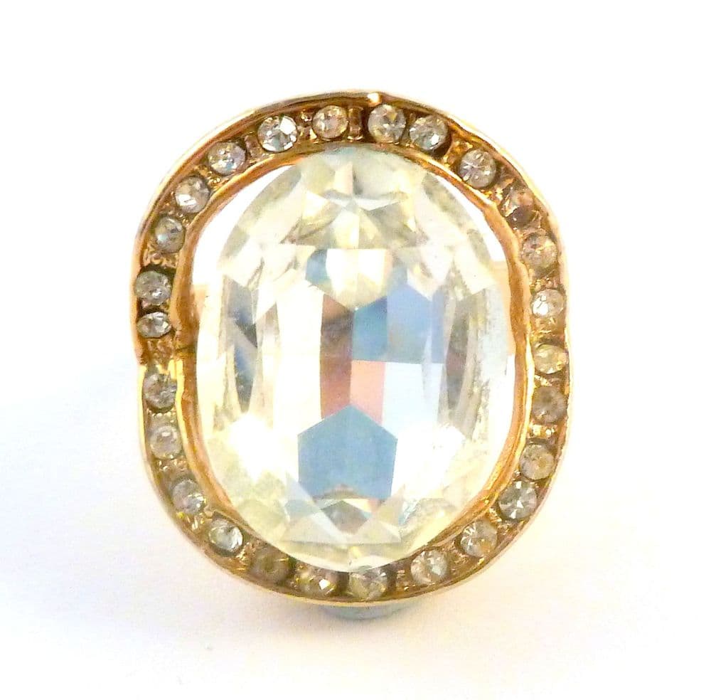 Chunky Rhinestone Statement Ring