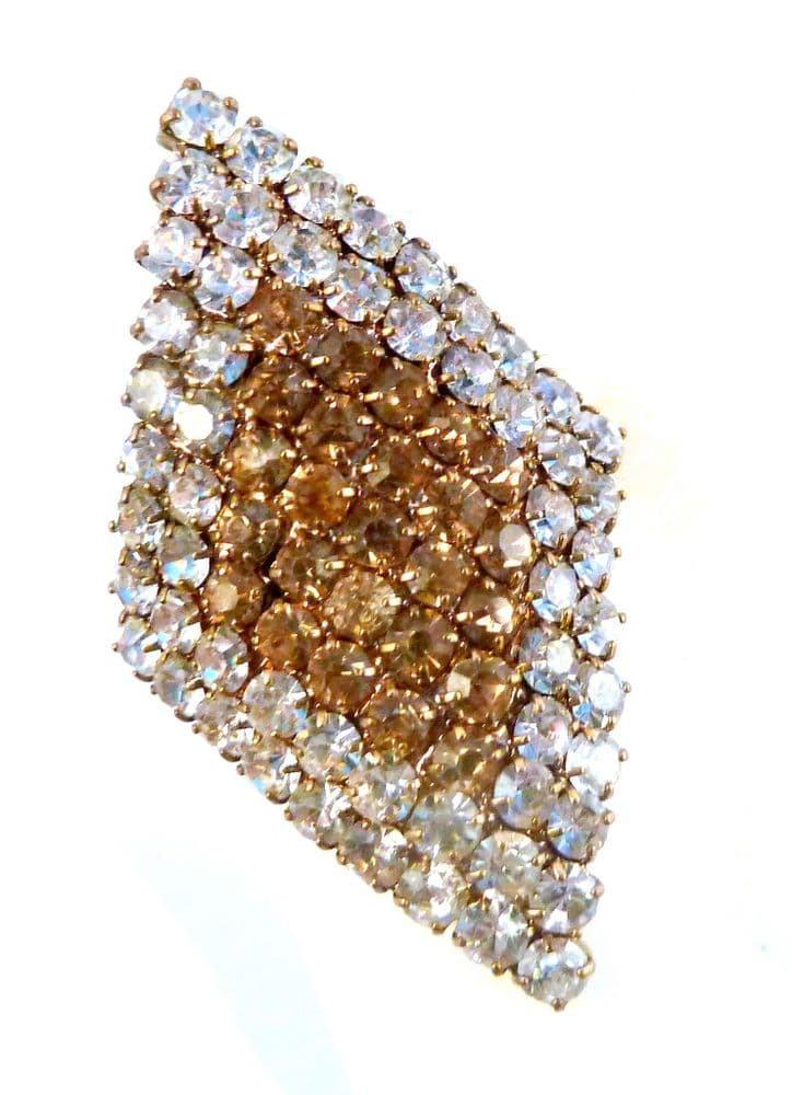 Large Rhinestone Set Diamond Shaped Ring
