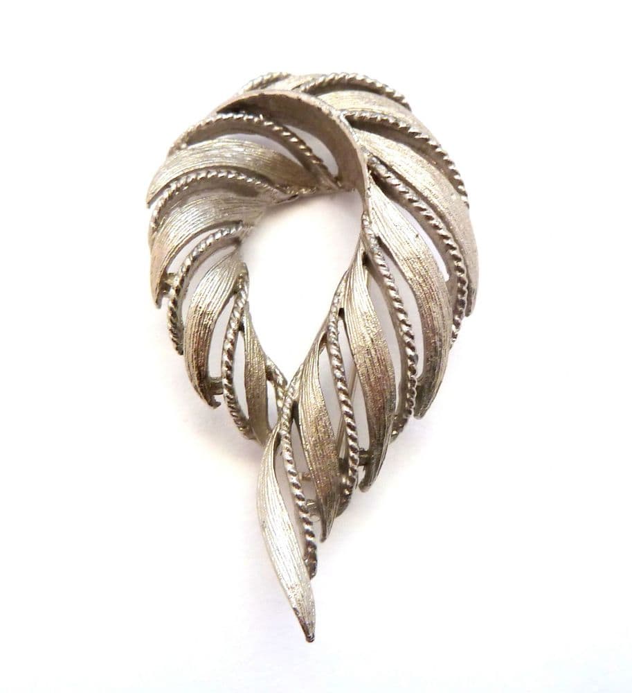 Vintage Abstract Curving Design Brooch By Lisner