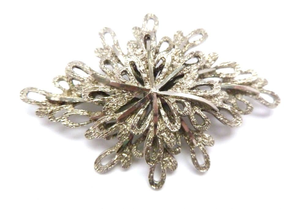 Vintage Large Layered Textured Metal Modernist Brutalist Abstract Leaf ...