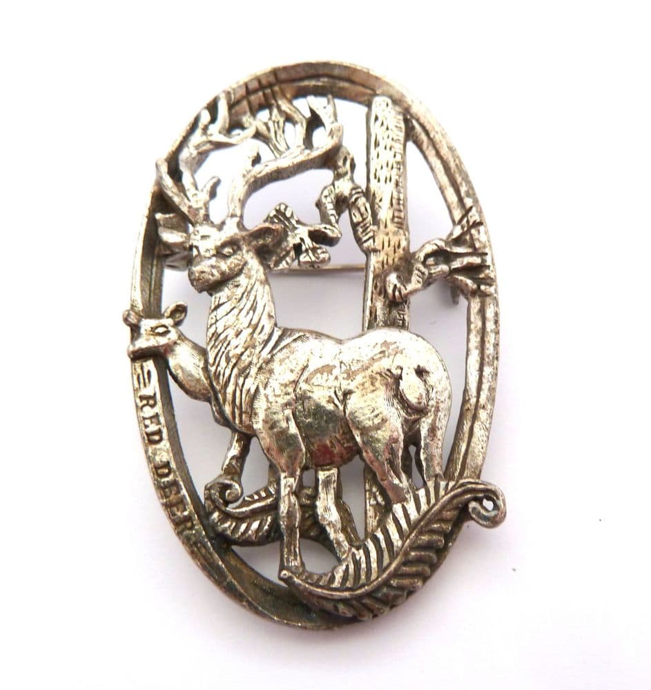 Vintage Large Miracle Rare Red Deer Stag Design Scottish Style Game Brooch