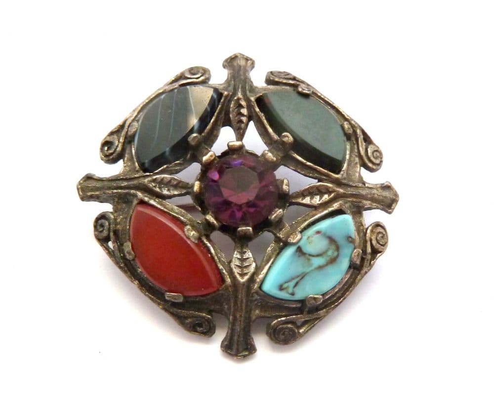 Vintage Miracle Celtic Naturalistic Style Quatrefoil Faux Amethyst Set ...